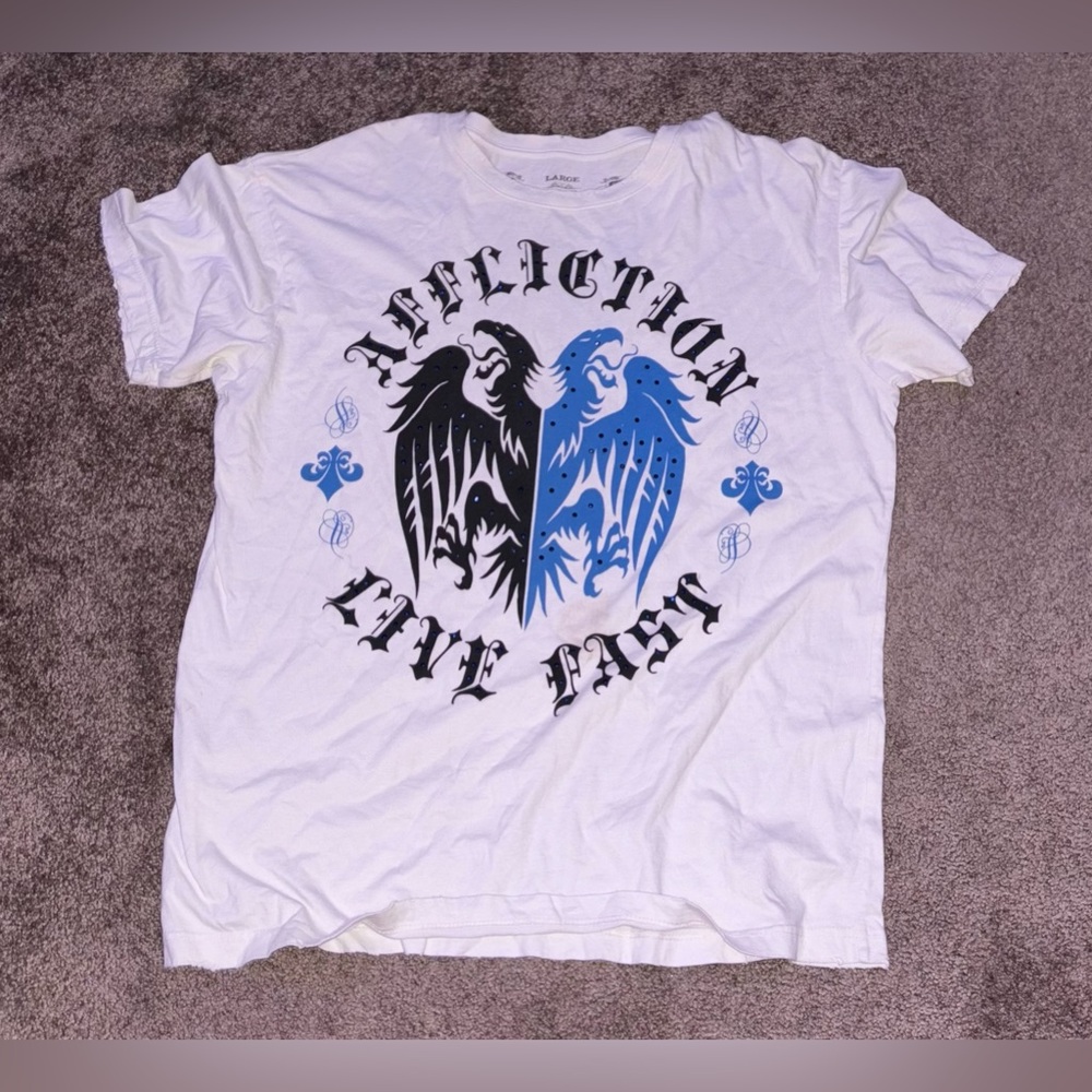 Vintage Affliction Live Fast Men’s Rhinestone T Shirt… - Gem